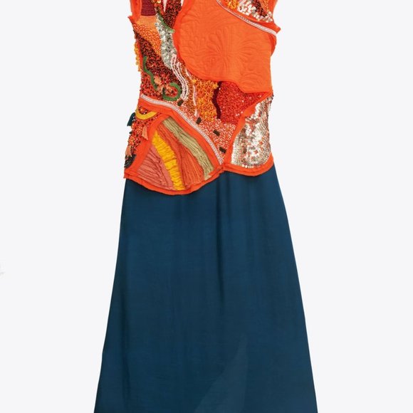 Zara | Dresses | Nwt Zara Beaded Dress Limited Edition Orange Ref ...